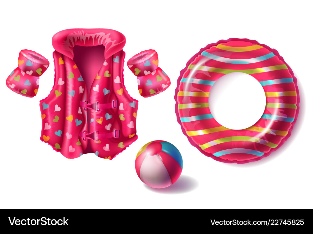 Inflatable equipment for swimming in pool Vector Image