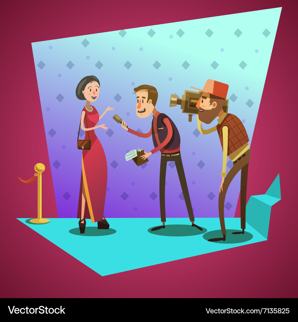 Journalist interview Royalty Free Vector Image