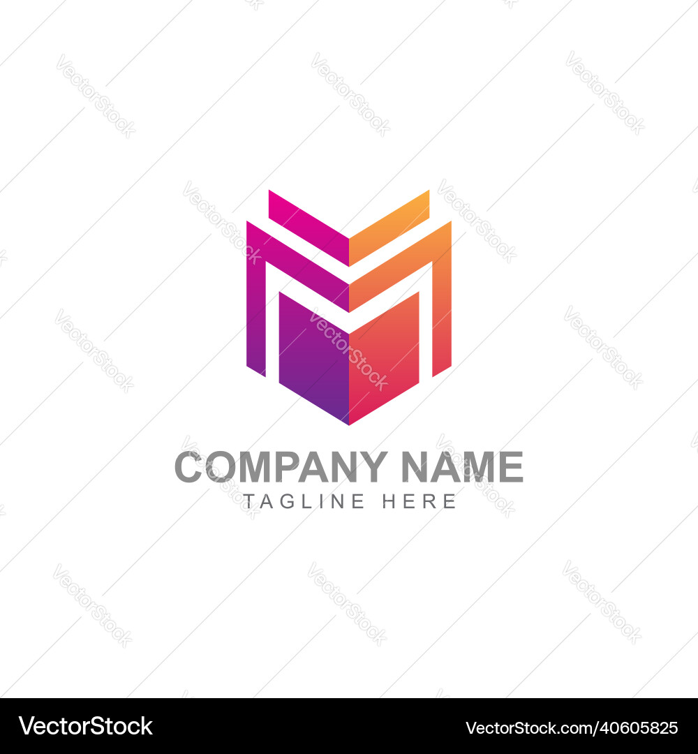 M initial shape logo Royalty Free Vector Image