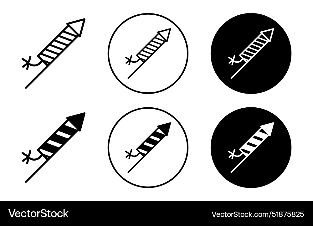 Petard fireworks rocket icon outline flat Vector Image