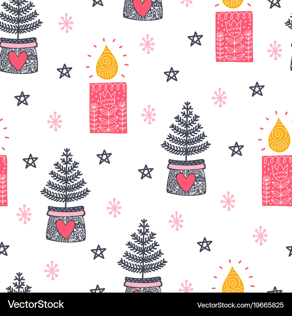 Seamless hygge scandinavian pattern – Royalty-Free Vector | VectorStock