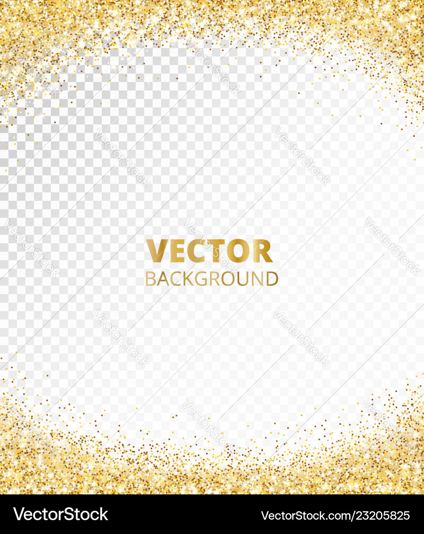 Sparkling glitter border frame falling golden Vector Image