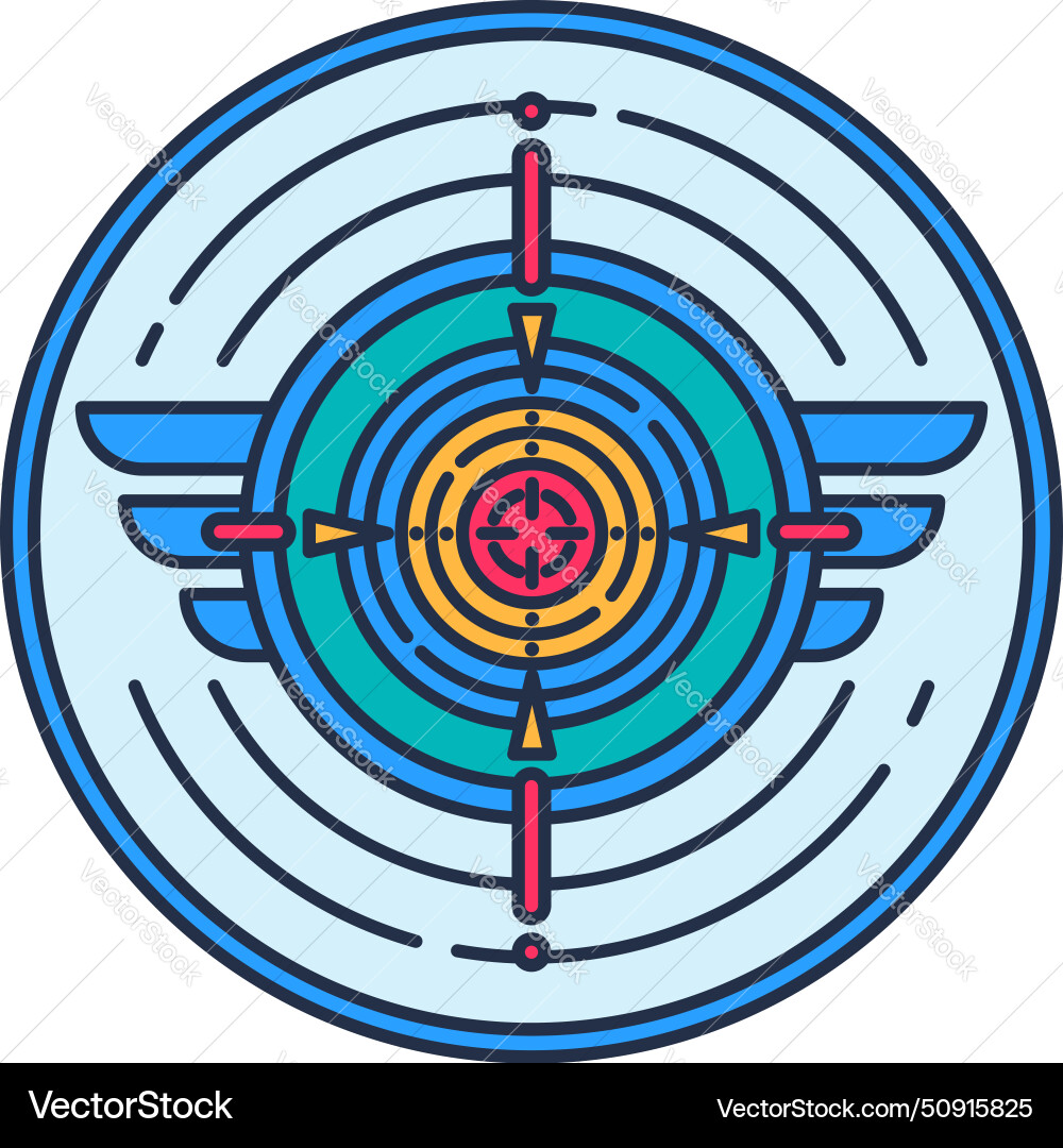 Sport badge round concentric target for shooting Vector Image