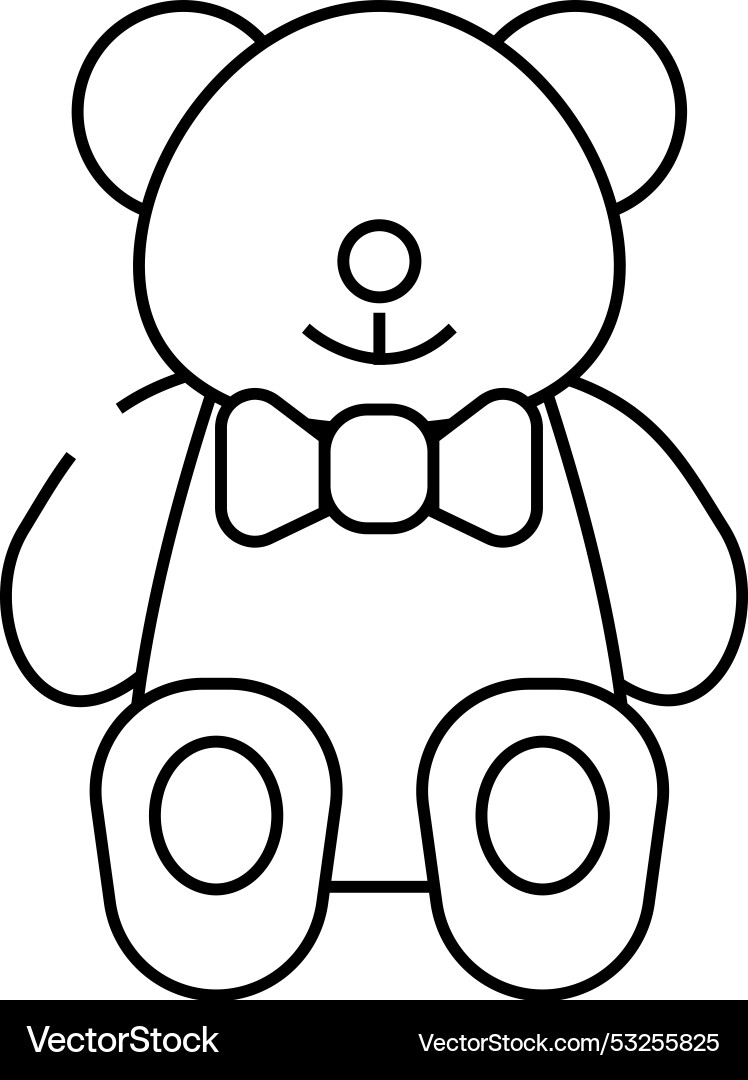 Toy teddy bear line icon Royalty Free Vector Image