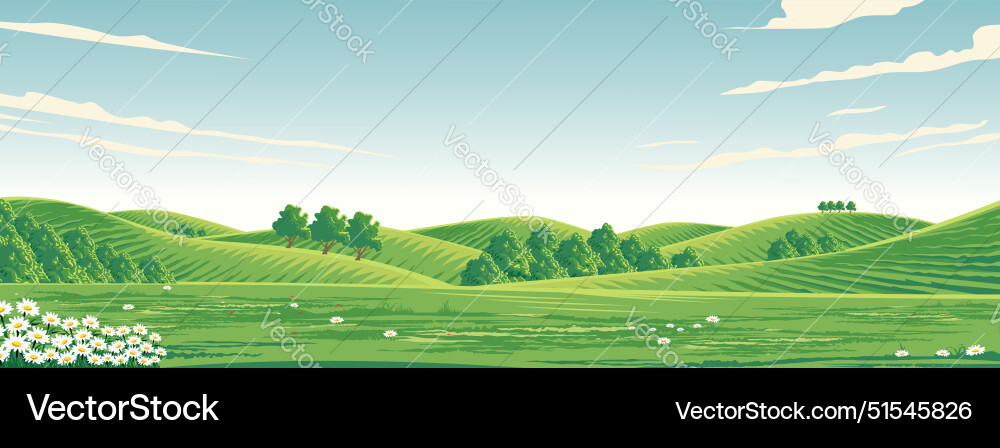 A view of grass field Royalty Free Vector Image