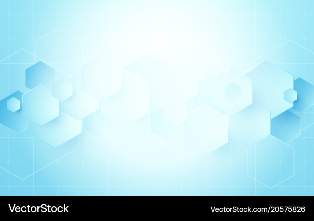 Abstract geometric hexagons shape science concept Vector Image