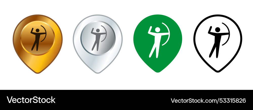 Archery location sport area practice map Vector Image