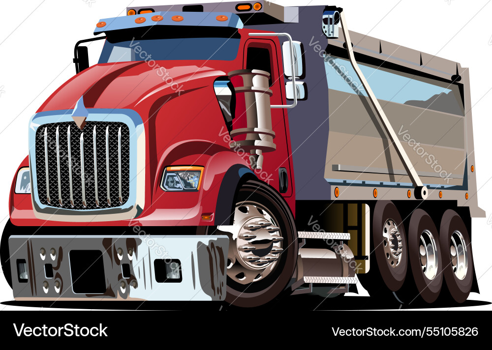 Cartoon dump truck Royalty Free Vector Image - VectorStock