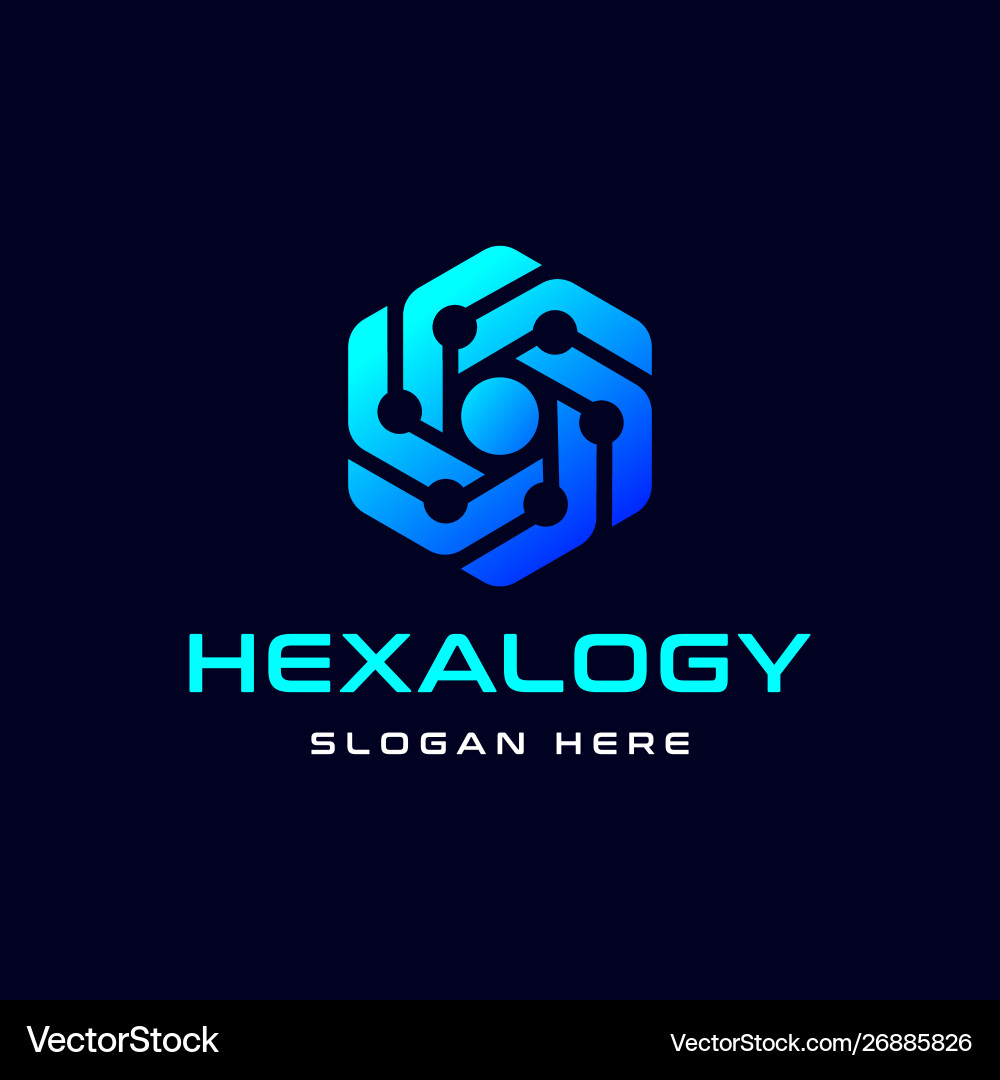 Creative hexagonal technology logo design Vector Image Creative hexagonal technology logo design Vector Image