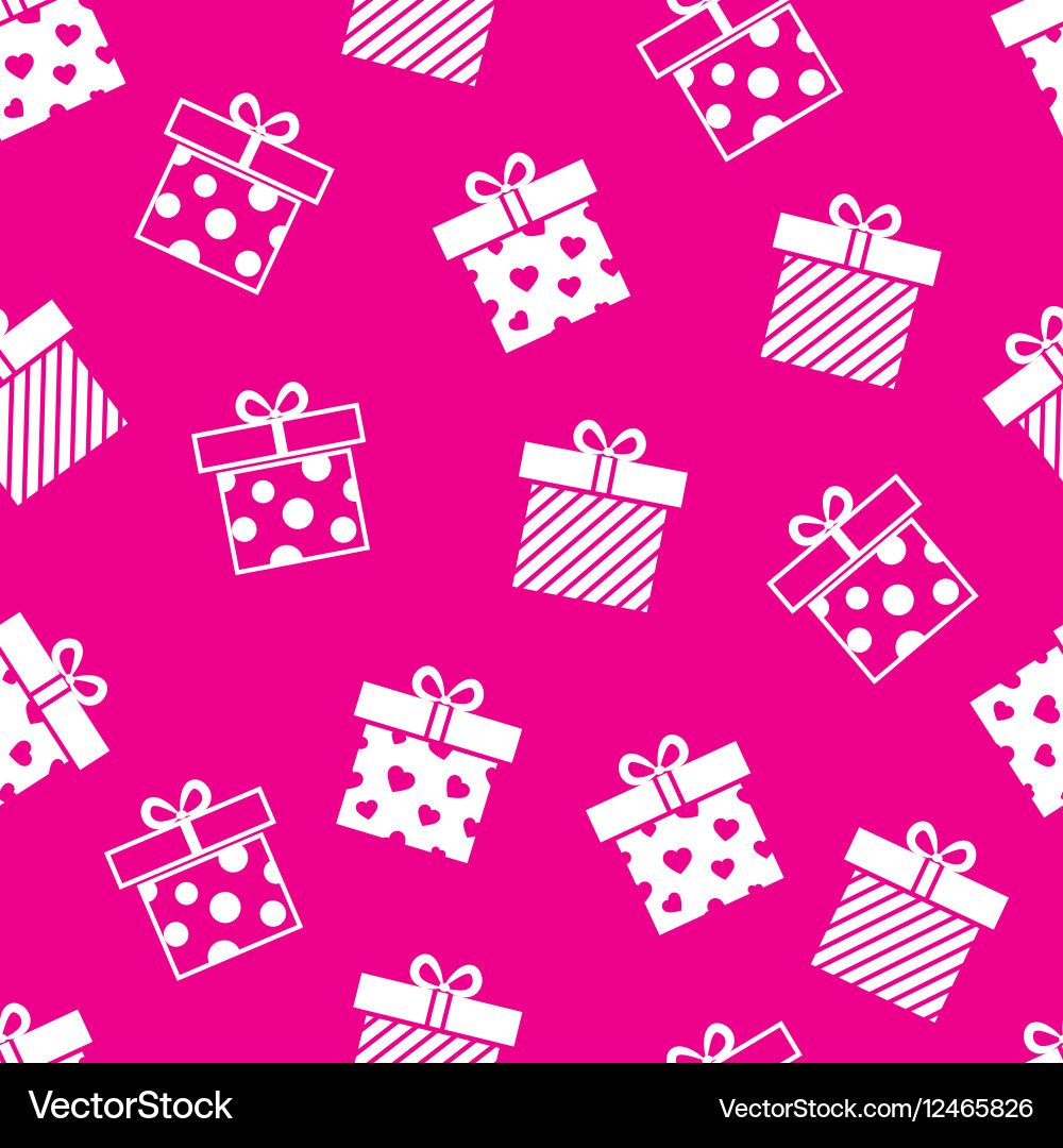 Gift boxes pink seamless pattern Royalty Free Vector Image