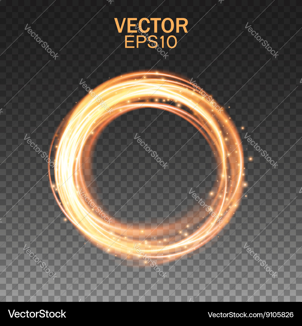 Glow light effect magic gold circle round Vector Image