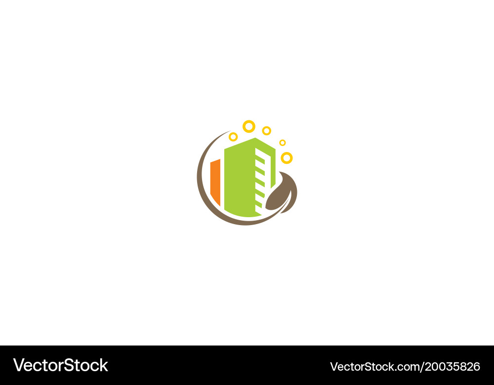 Green building environment logo Royalty Free Vector Image