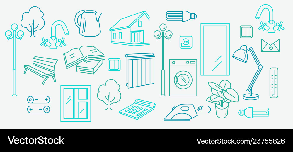 Housing and communal services icons Royalty Free Vector