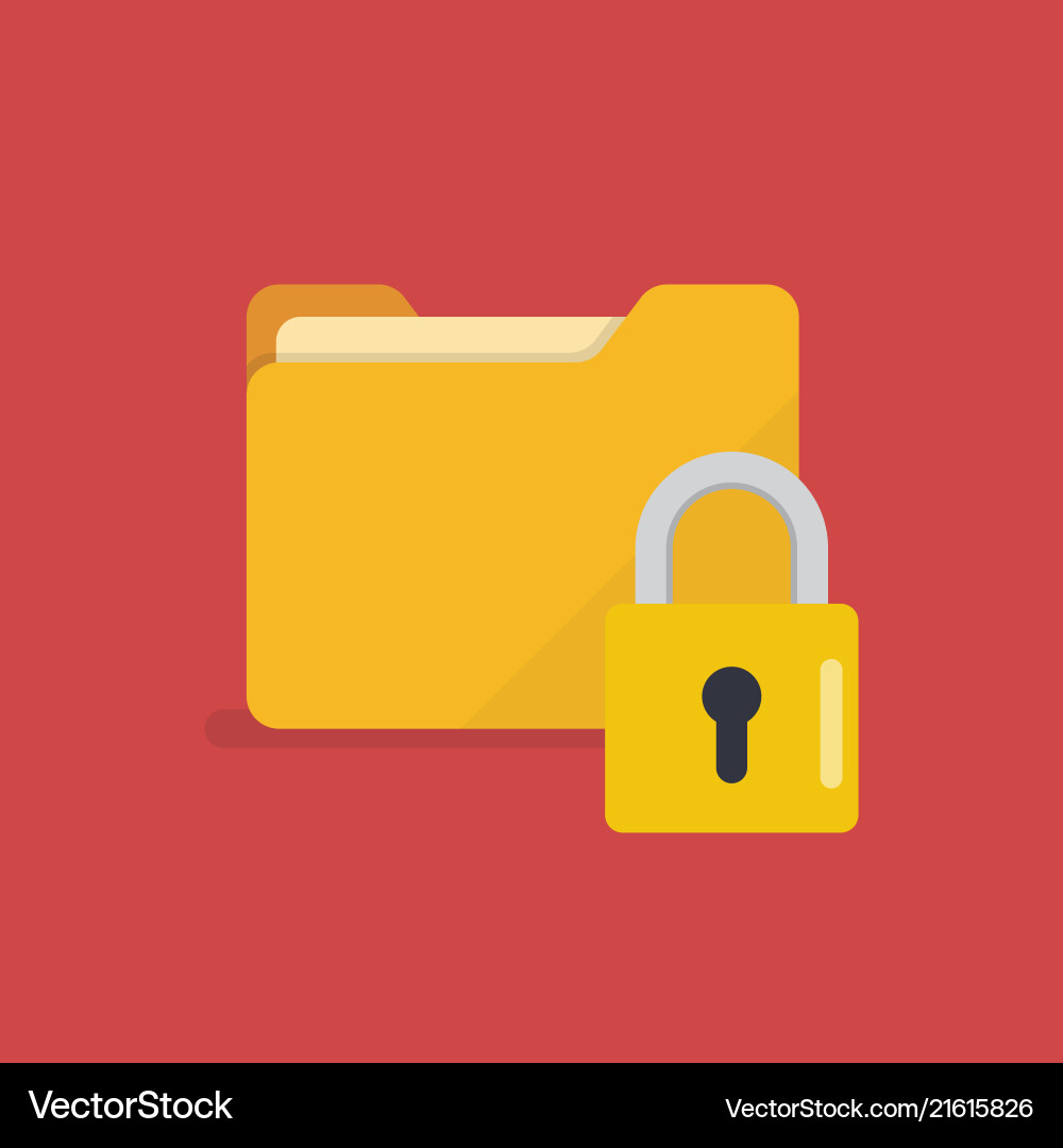 Lock folder icon Royalty Free Vector Image - VectorStock