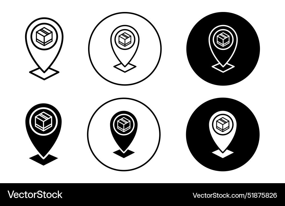 Pick up point icon outline flat Royalty Free Vector Image