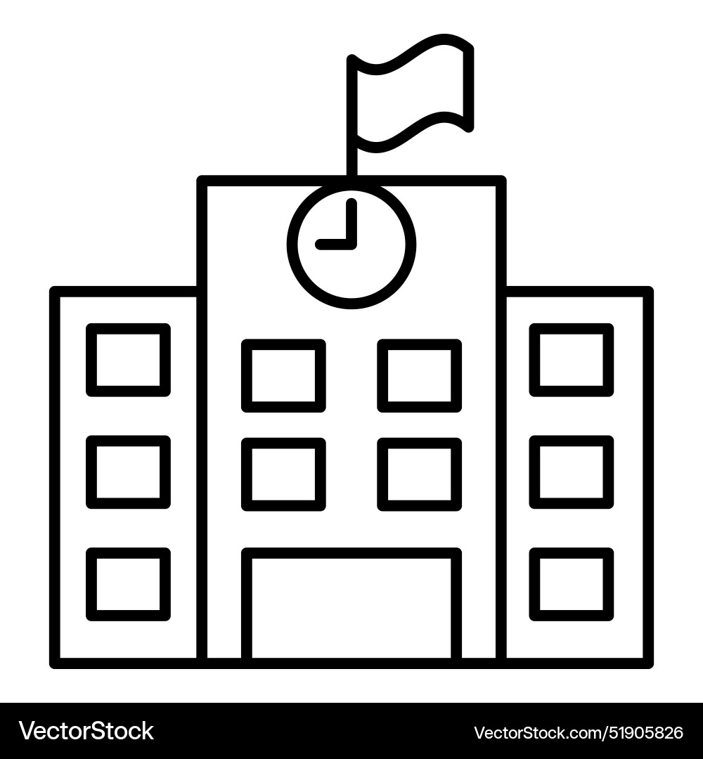 School icon in thin line style graphic design Vector Image
