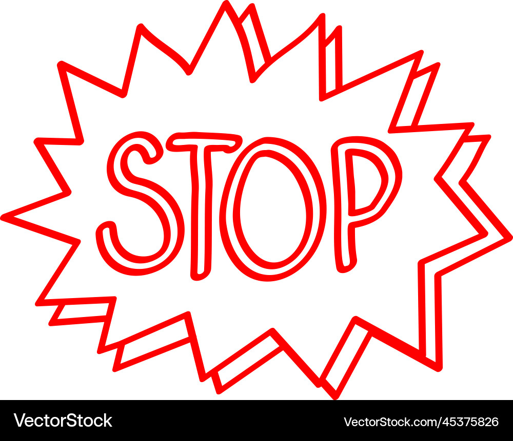 Stop shouting cloud scream balloon message doodle Vector Image