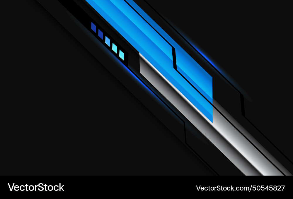 Abstract blue metallic silver black cyber slash Vector Image