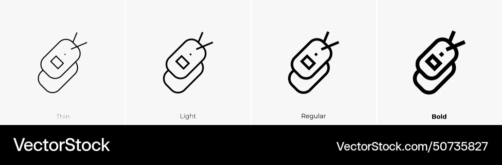 Army dog tag icon thin light regular and bold Vector Image