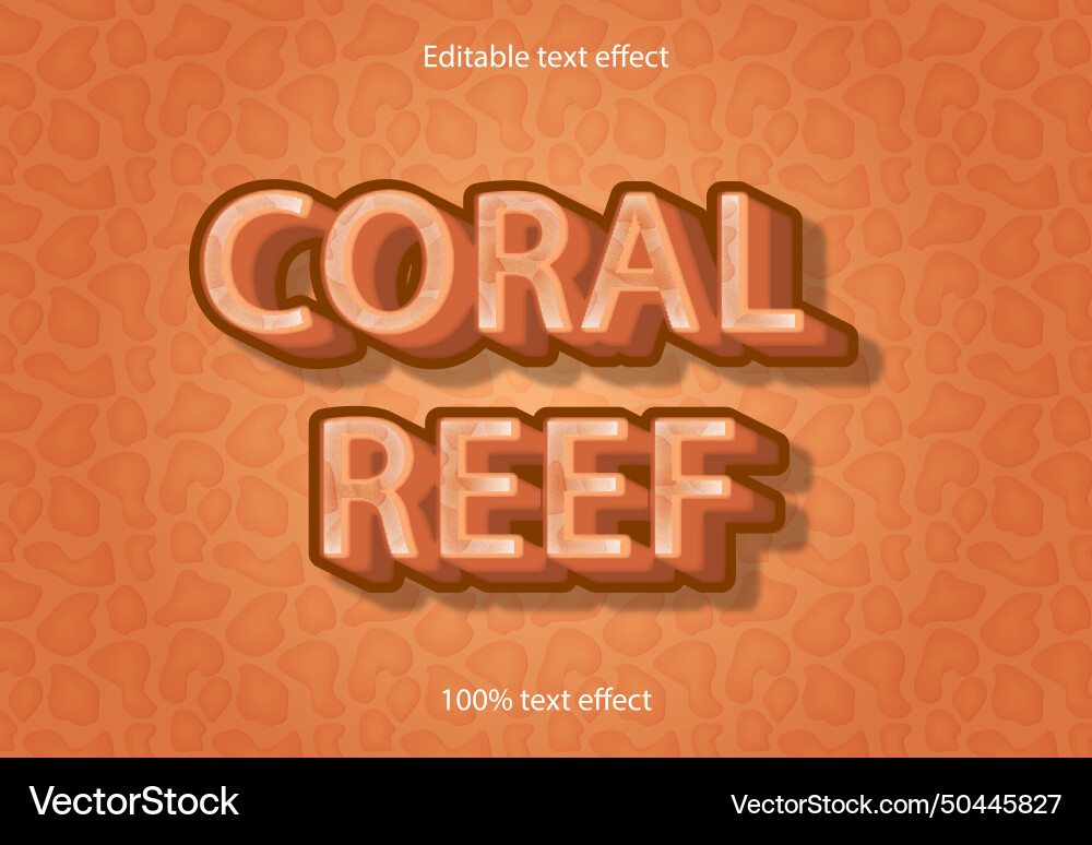 Coral reef text effect Royalty Free Vector Image