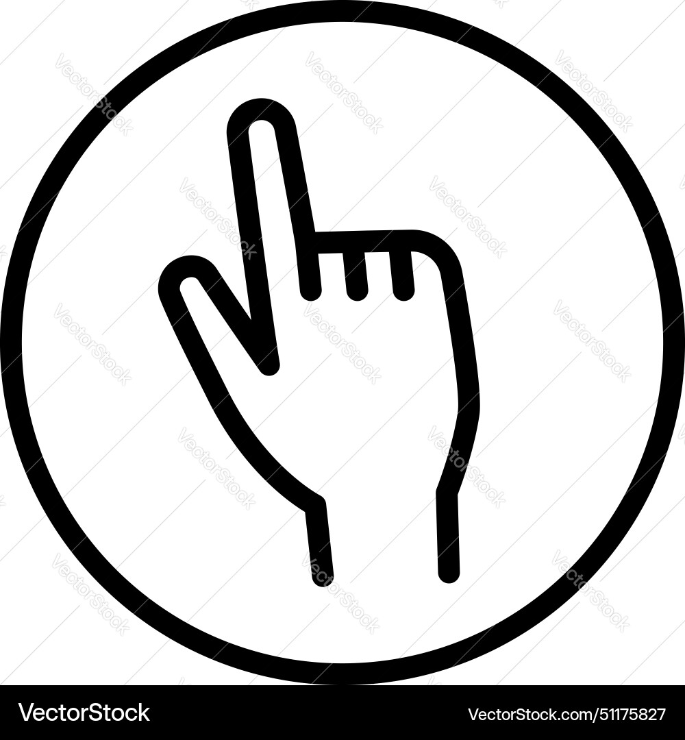 Hand click outline icon symbol on white Royalty Free Vector