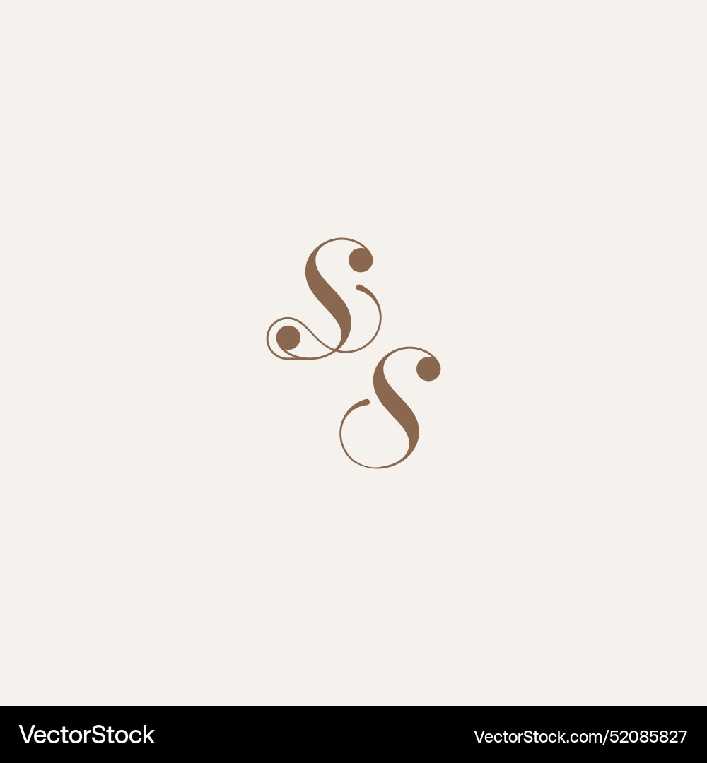 Initial monogram logo wedding concept design Vector Image