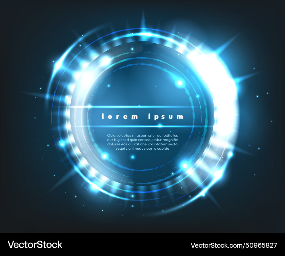 Lighting circle glowing orb Royalty Free Vector Image
