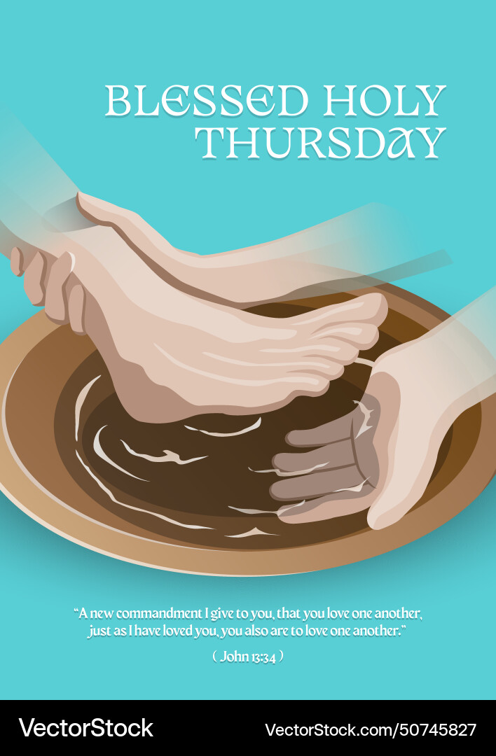 Maundy thursday good or holy color Royalty Free Vector Image