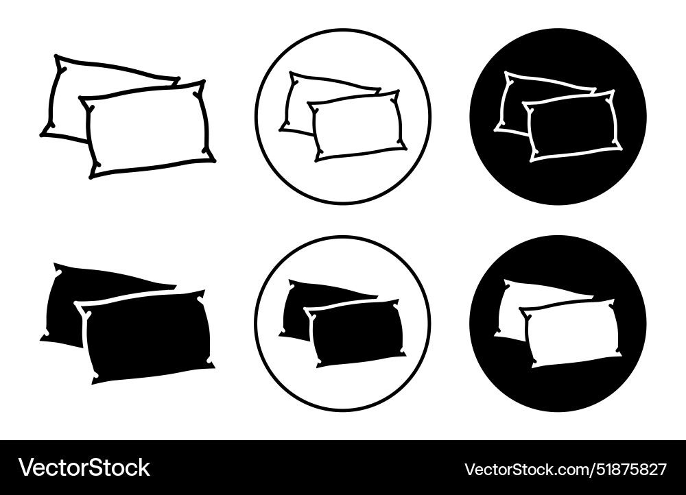 Pillow icon outline flat Royalty Free Vector Image