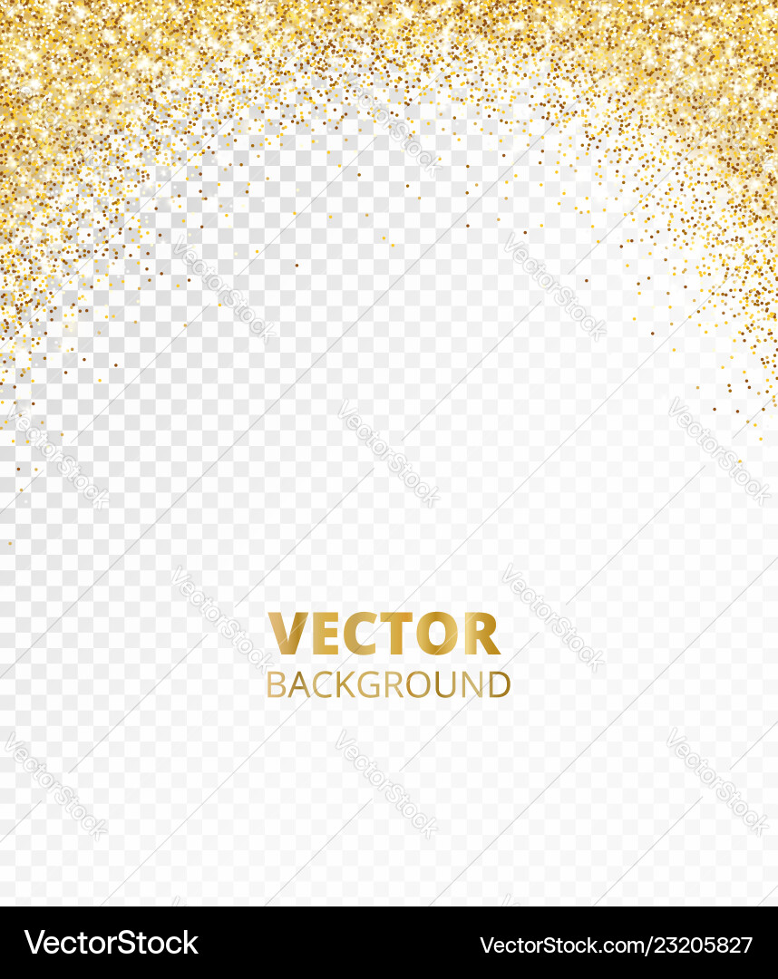 Sparkling glitter border frame falling golden Vector Image