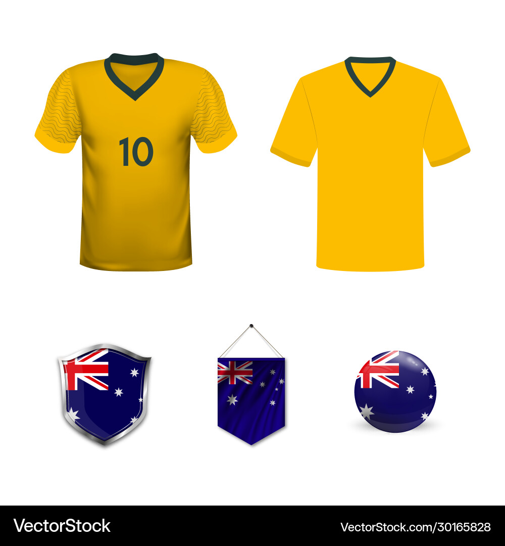 Australia flag button with global soccer event Vector Image
