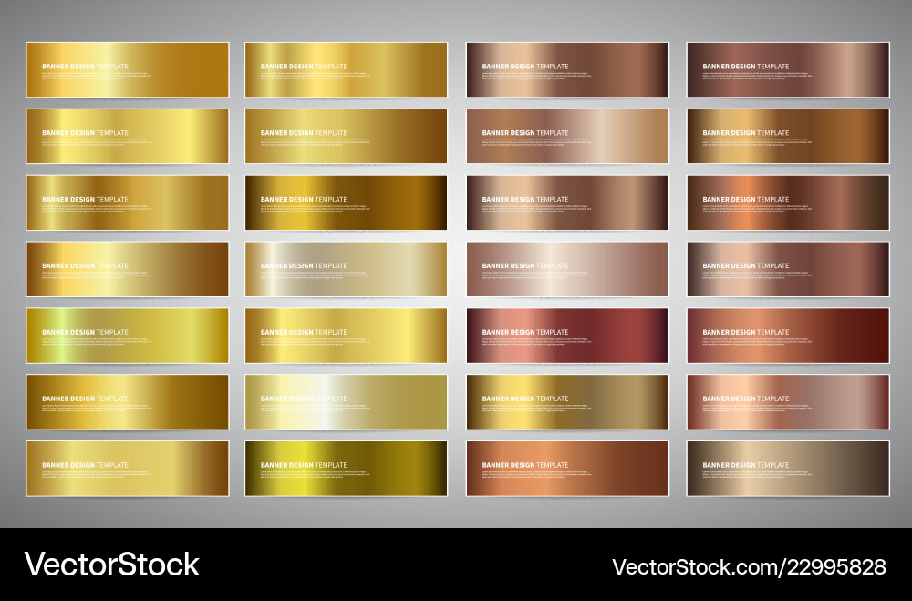 Banners with gold and bronze gradient Royalty Free Vector