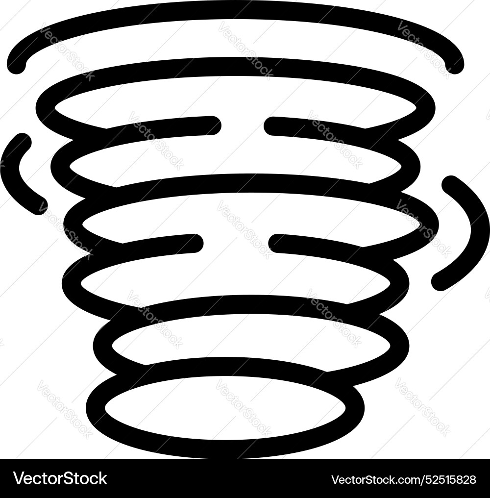 Black outline icon of a destructive tornado Vector Image