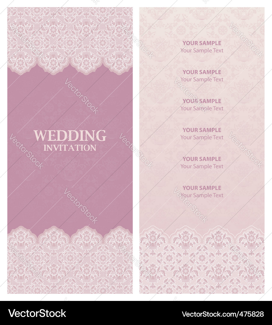 Elegant Lace Wedding Invitation Royalty Free Vector Image