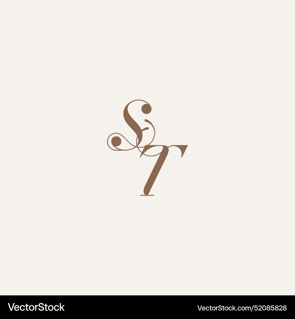 Initial monogram logo wedding concept design Vector Image