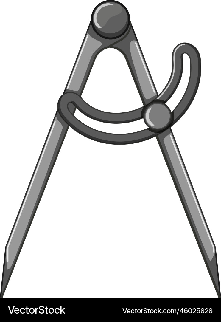 Instrument compass divider cartoon Royalty Free Vector Image