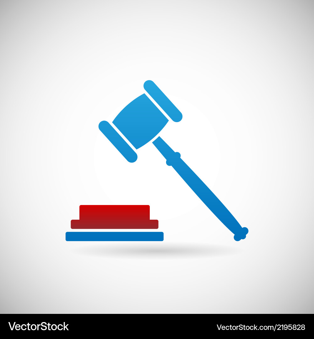 Judge's Gavel Verdict Icon Royalty Free Vector Image