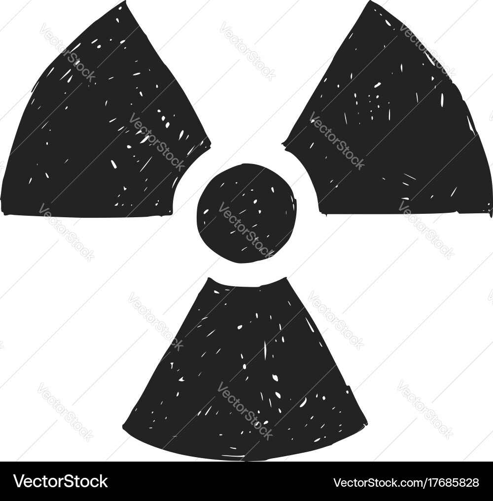 Nuclear radiation symbol hand drawing doodle Vector Image