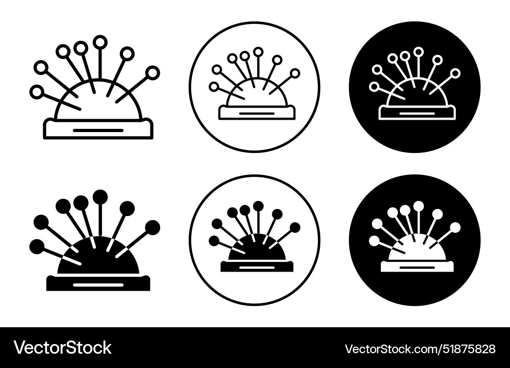 Pincushion icon outline flat Royalty Free Vector Image
