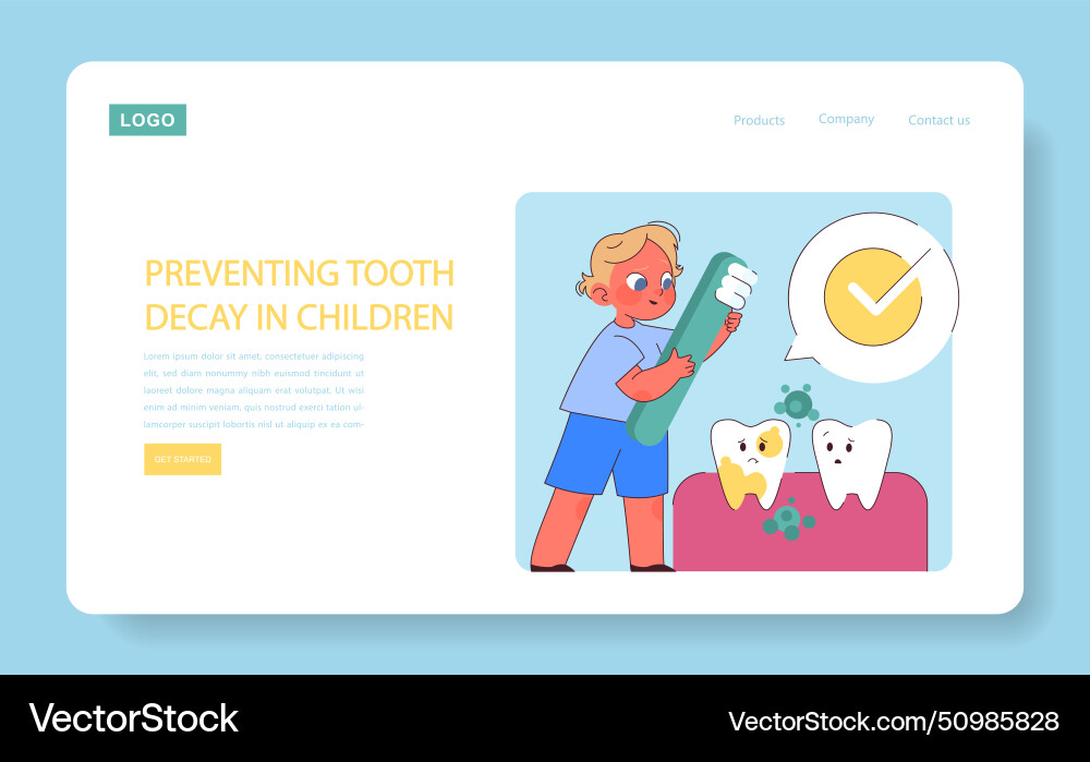 Preventing tooth decay in children Royalty Free Vector Image