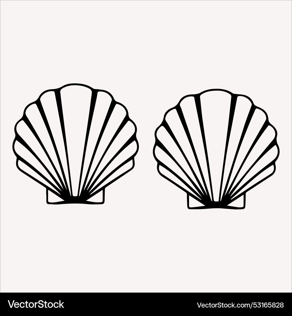 Shells silhouette art Royalty Free Vector Image