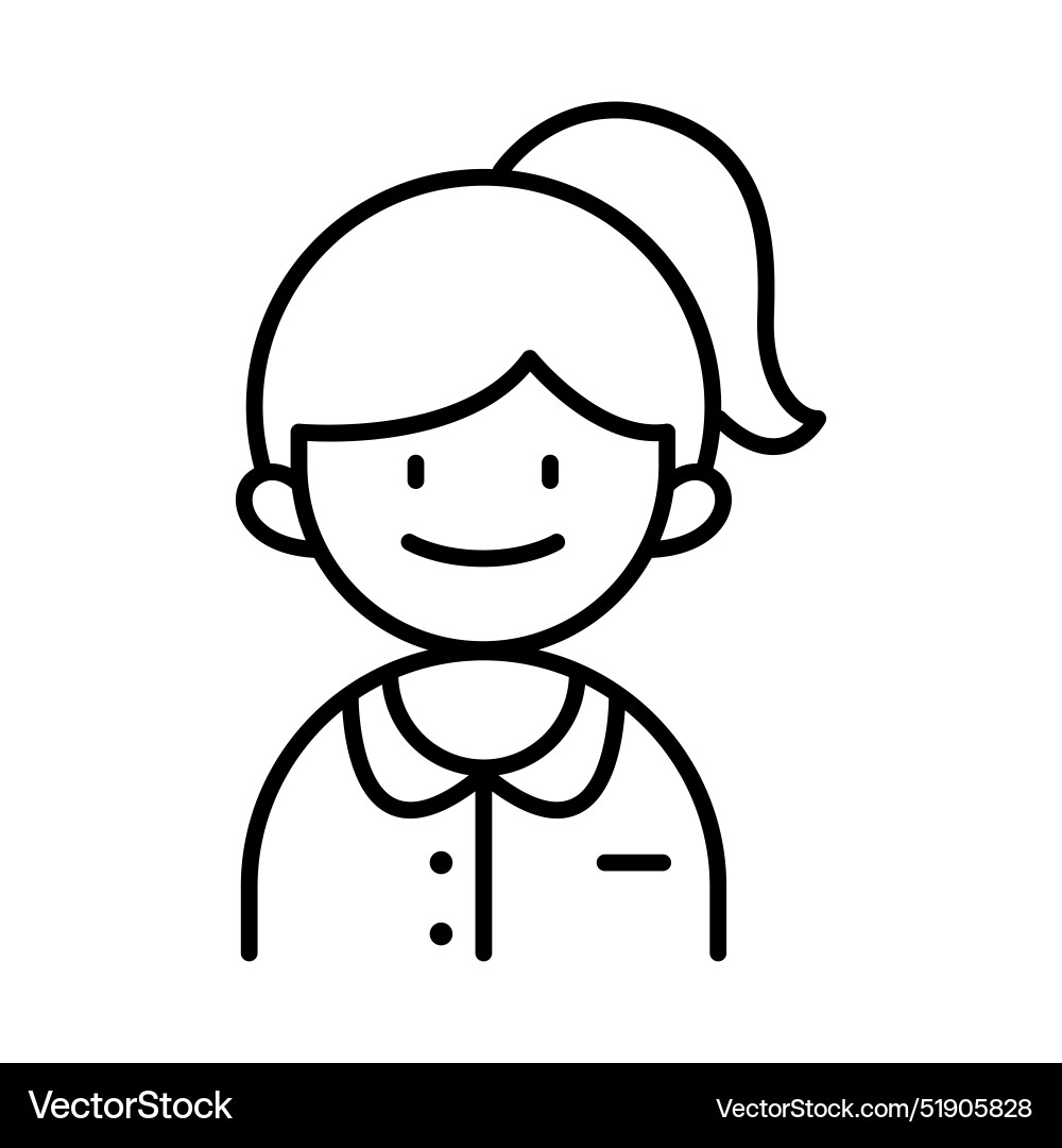 Student girl icon in thin line style graphic Vector Image