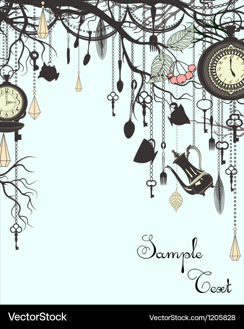 Tea party vintage vertical background Royalty Free Vector