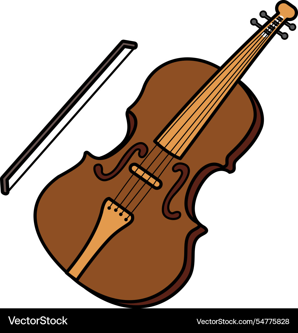 Violin outline on white background Royalty Free Vector Image