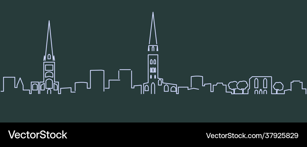 Coventry single line skyline profile Royalty Free Vector