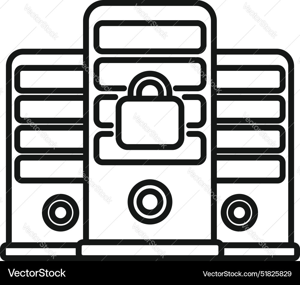 Data center security system protecting servers Vector Image