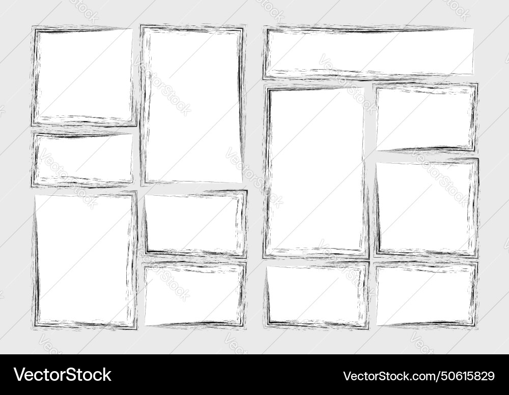 Manga set storyboard layout template banners Vector Image