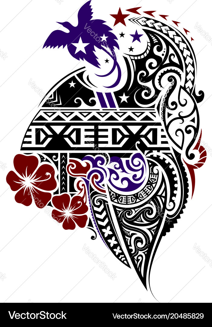Melanesian style tattoo Royalty Free Vector Image