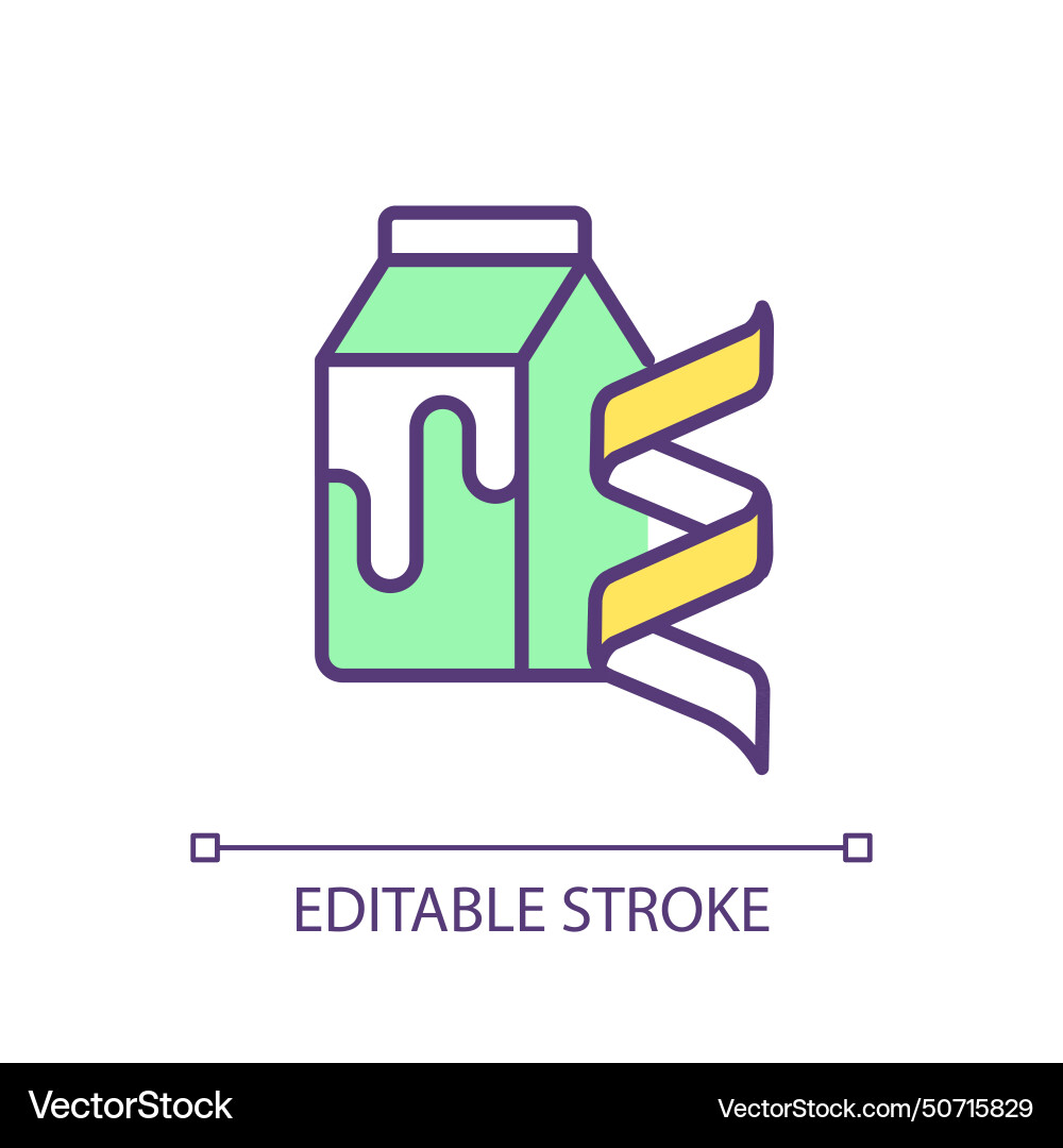 Pasteurized milk package rgb color icon Royalty Free Vector