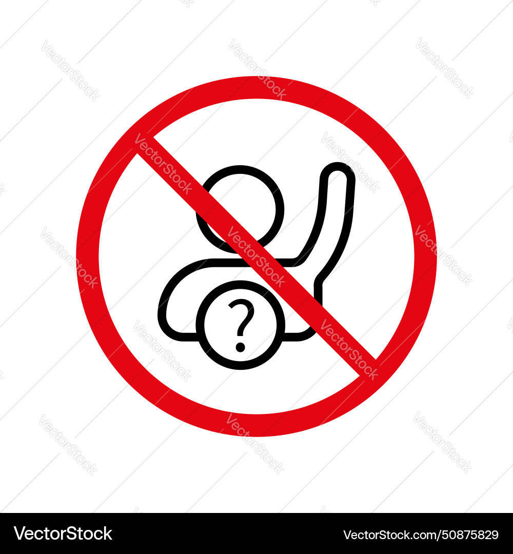 Please do not ask sign icon set inquiry Royalty Free Vector